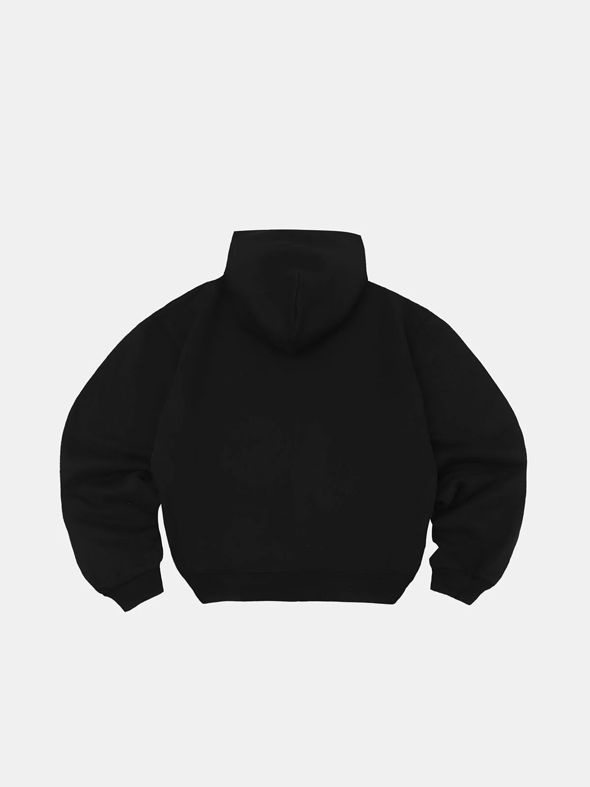 480 GSM FLEECE CROPPED FIT 'BLACK' ZIP-UP HOODIE – union kingdom
